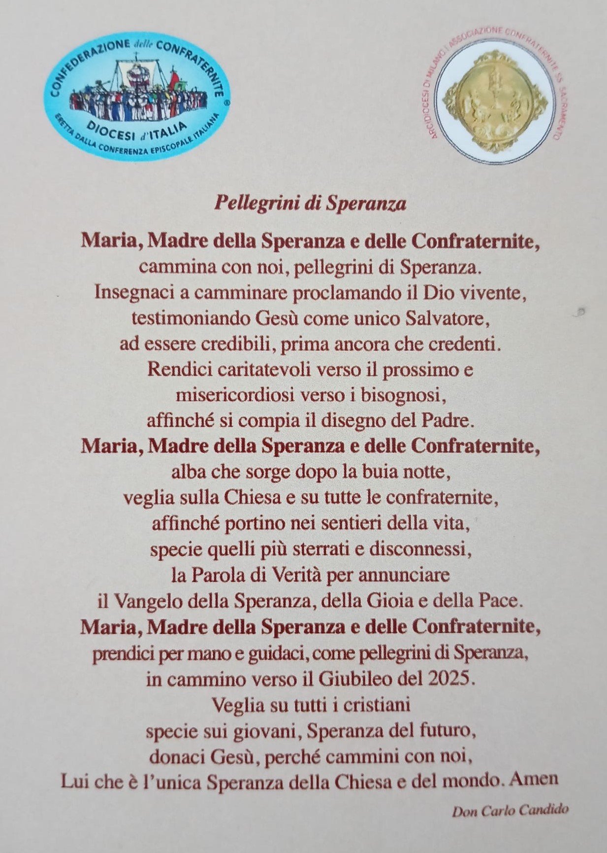 A Mantova l’icona “Maria Madre della Speranza e delle Confraternite”