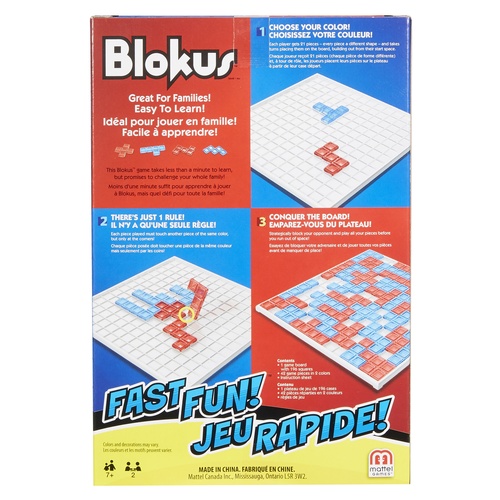 Mattel Fast Fun Blokus FMW25 Aile boyu eğlence sunan bu harika strateji ...