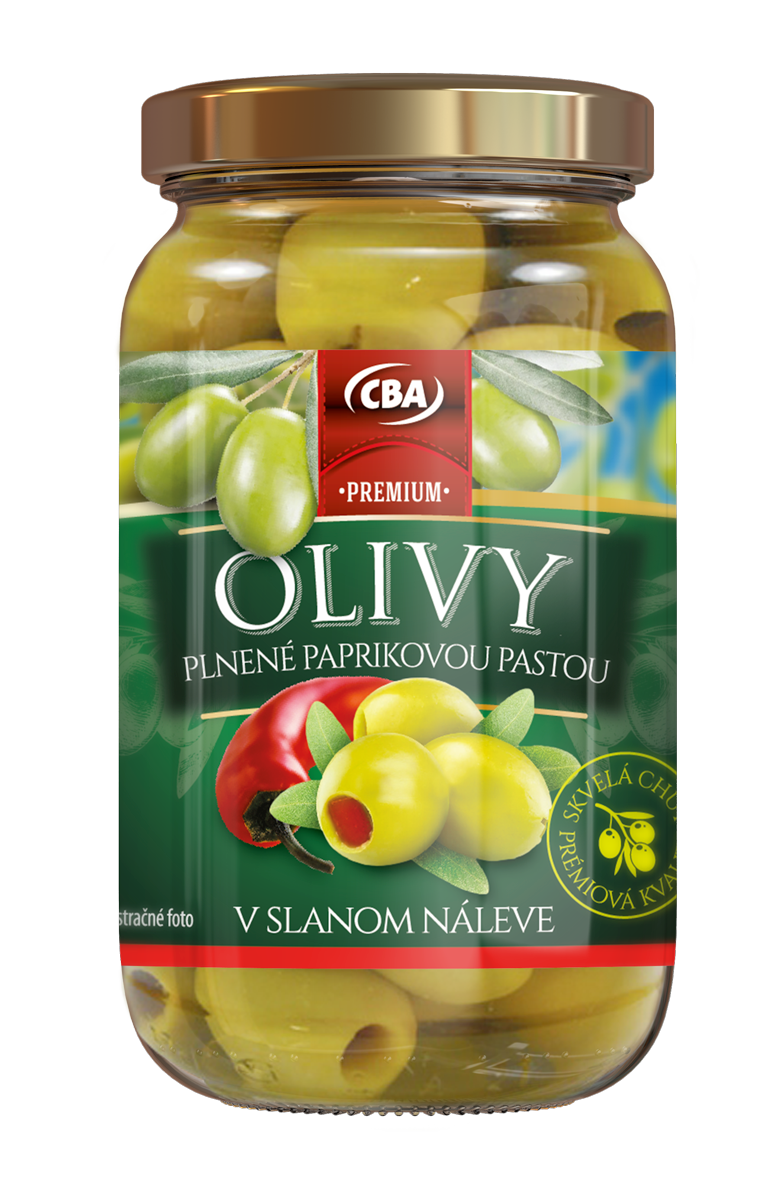 CBA Olivy zelené s paprikou 360 g | Klas