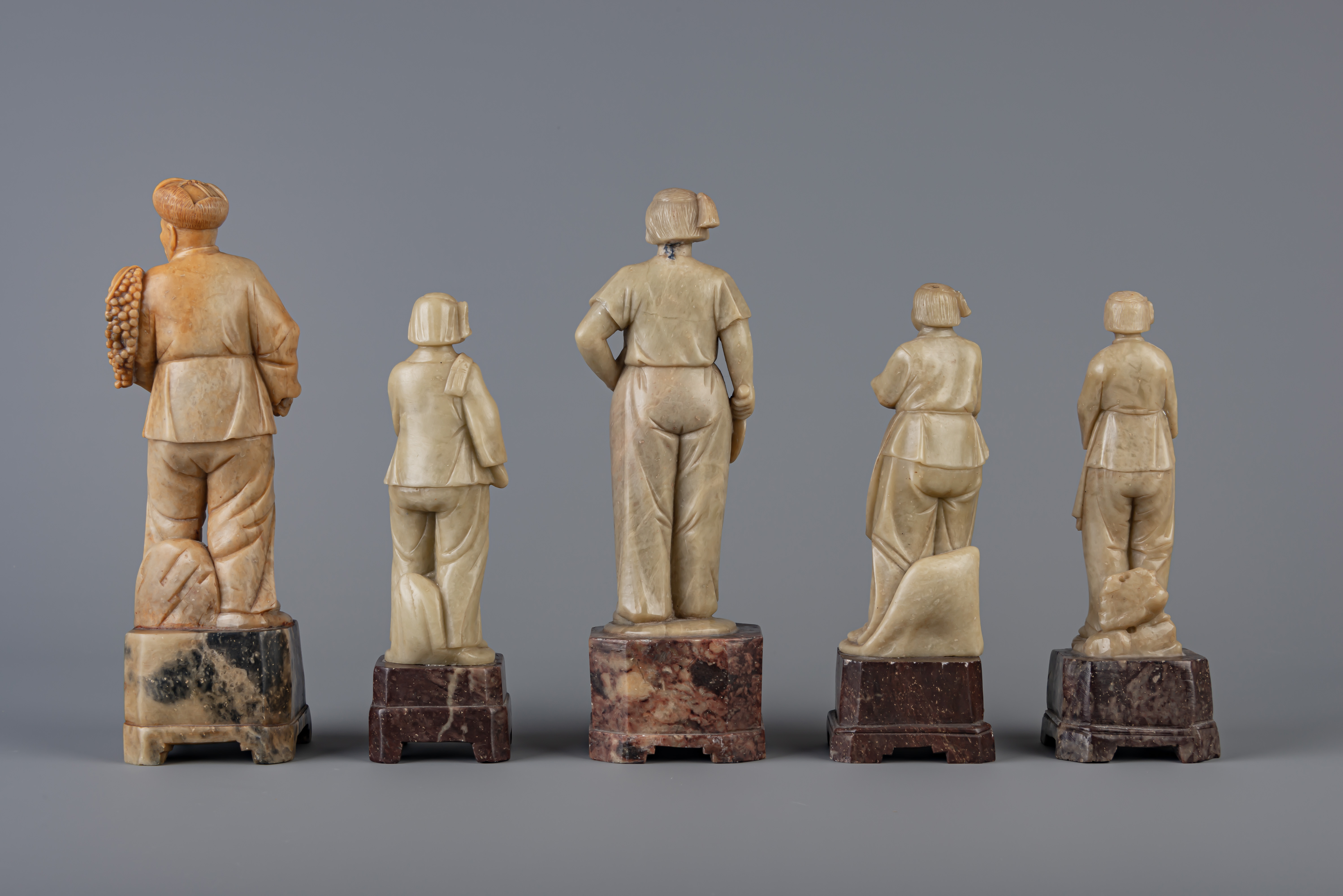 Five Chinese soapstone figures, Cultural Revolution, 20th C. - Coronari ...