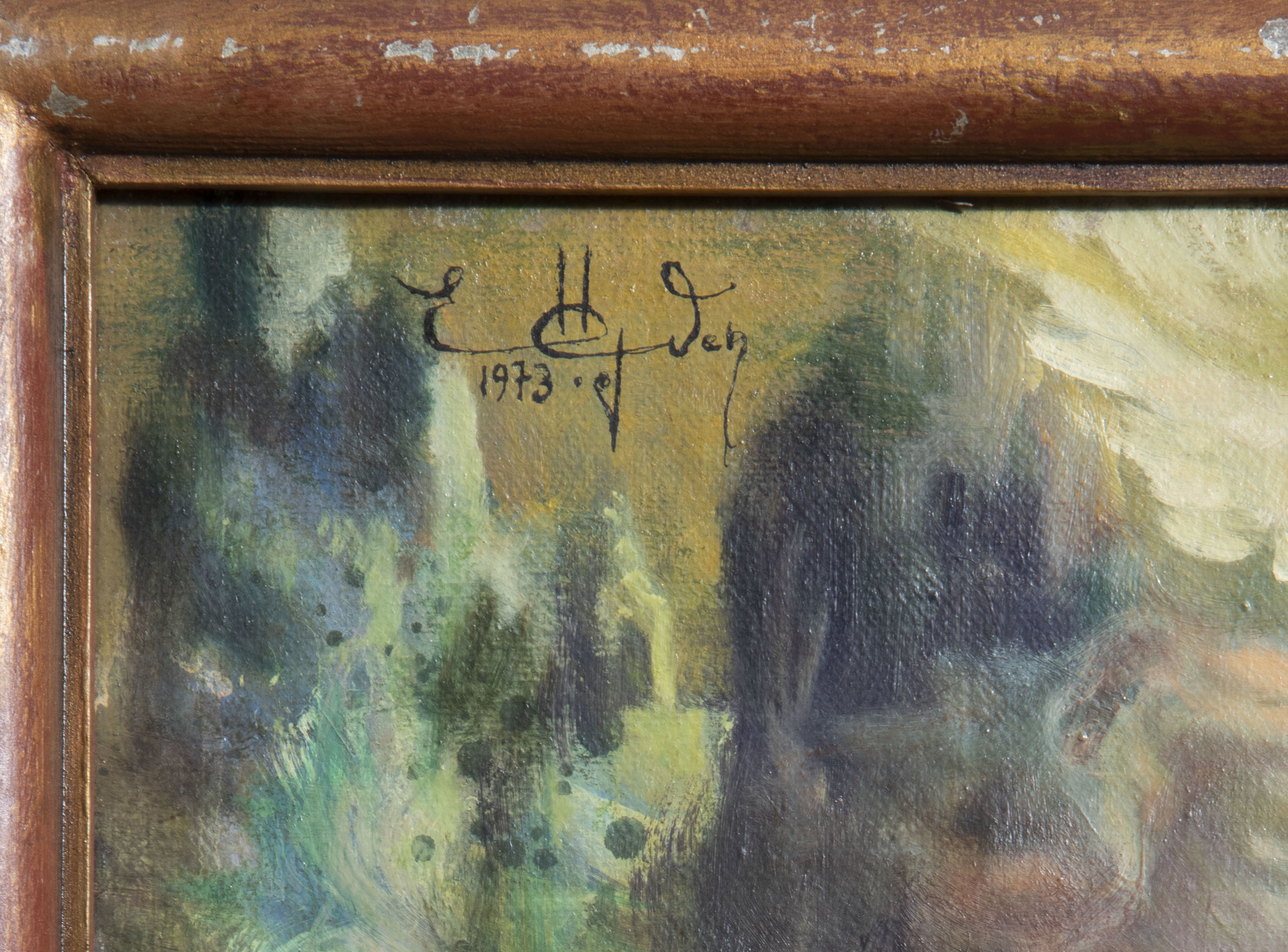 Elisabeth Geurden (1924): 'Leda', oil on canvas, dated 1975 & Hans ...