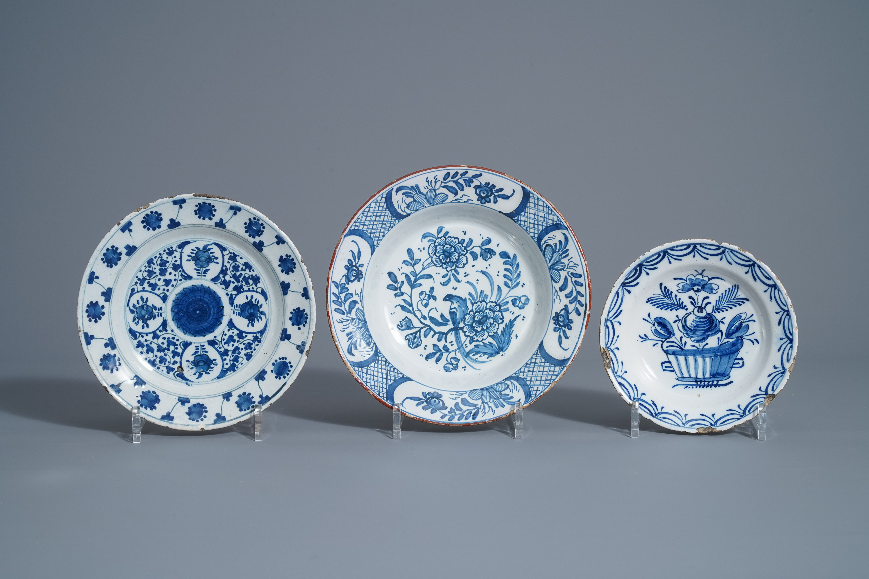 Ten Dutch Delft blue and white dishes and plates, 18th C. - Coronari ...