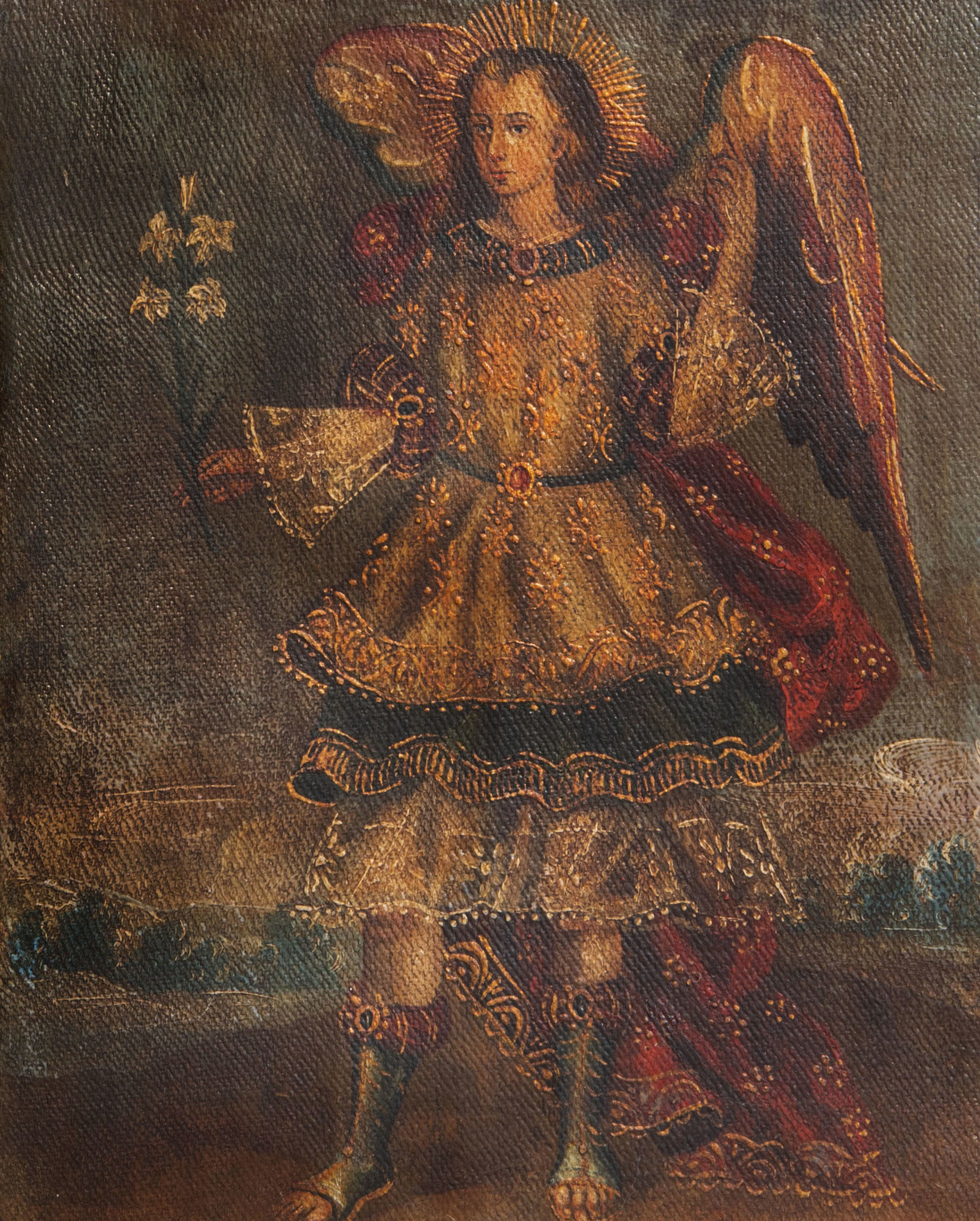 Cuzco School, Peru: Archangel Gabriel or 'San Gabriel Arcángel', oil on ...