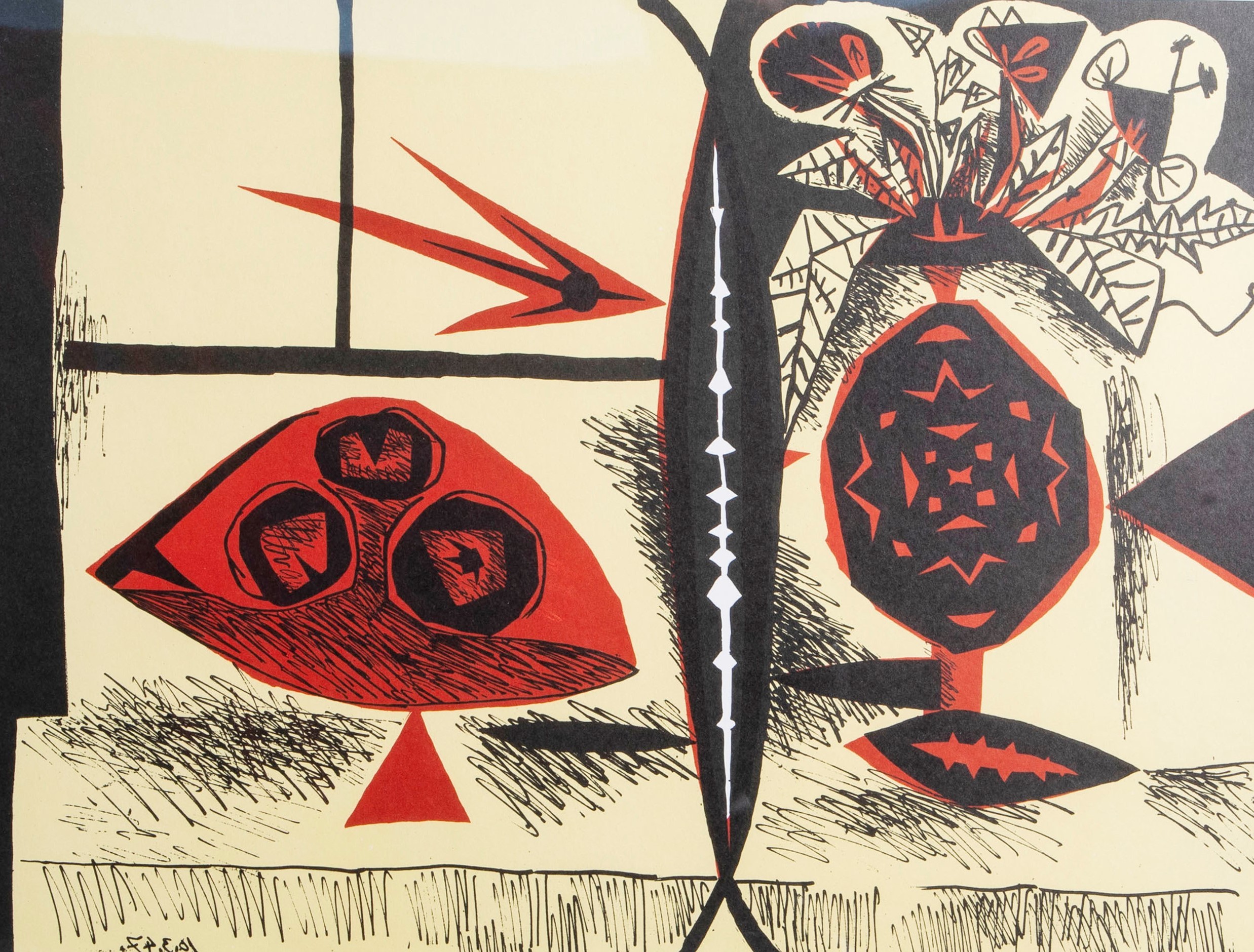 Pablo Picasso (1881-1973): 'Composition au vase de fleurs', lithograph ...