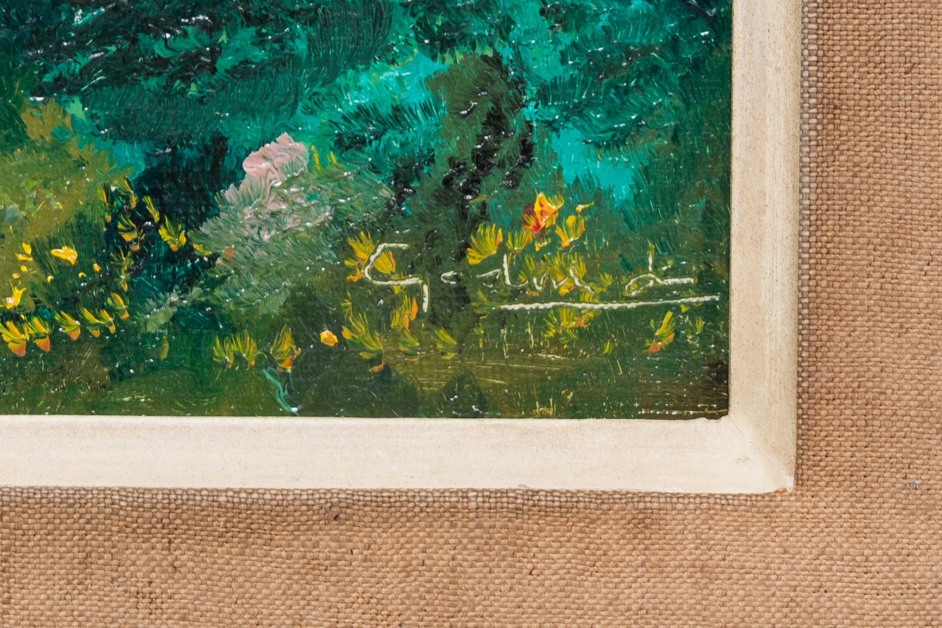 Luc Godar (1942): 'La Venise du Nord' and City garden, oil on canvas ...