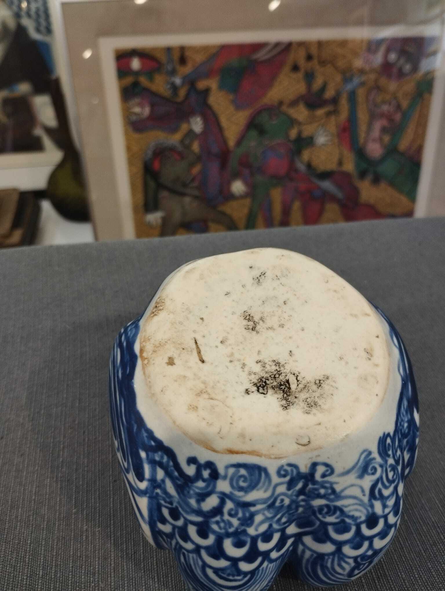 A Chinese blue and white twin duck-form water dropper, probably Ming ...