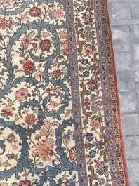 A Persian Qom (Qum/Ghom) rug with floral design, wool on cotton, second ...