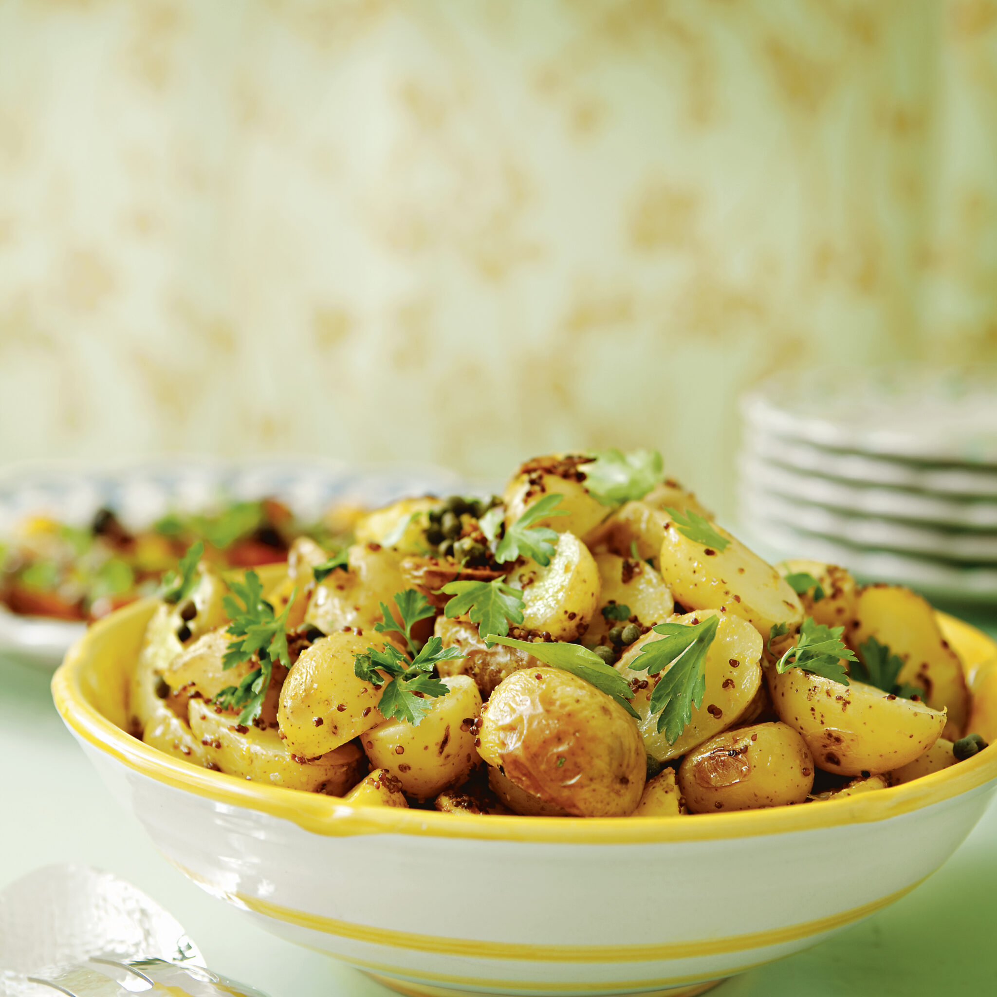 Senapsrostad potatis med kapris – Tasteline