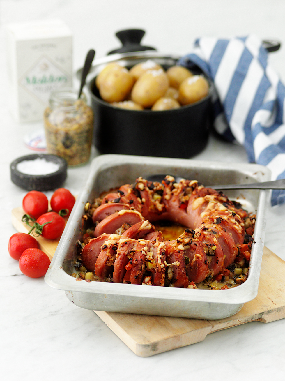 Provencalsk falukorv i ugn med potatis – Tasteline